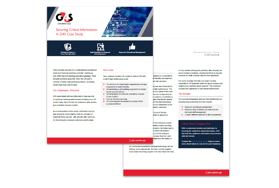 Securing Critical Information | G4S Global